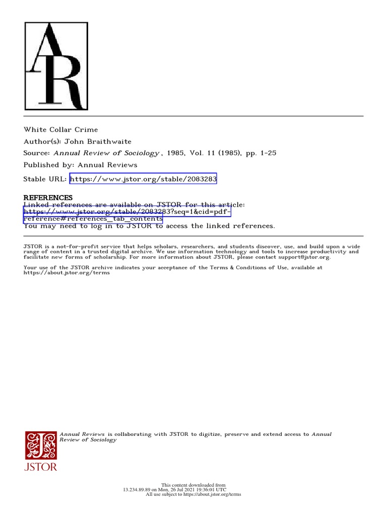 Sutherland Theory-White Collar Crime | PDF | Social Science