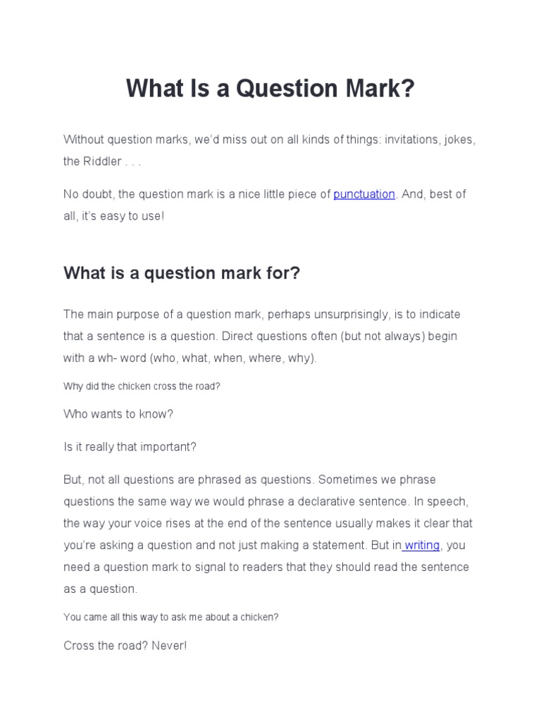 Question Mark | PDF | Question | Punctuation