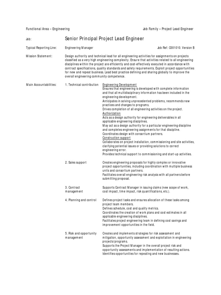 44 C001xxx JD - Project Engineering | PDF | Engineering | Supply Chain