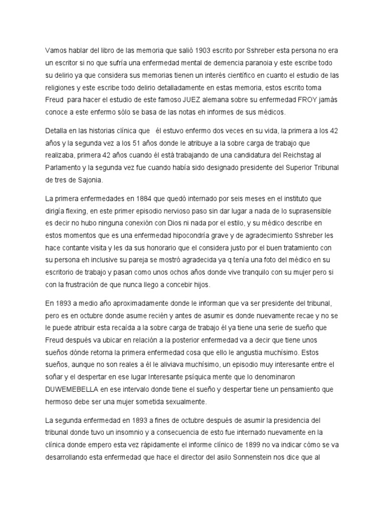Memorias de Schreber: Delirio y Ciencia | PDF | Sueño | Dios