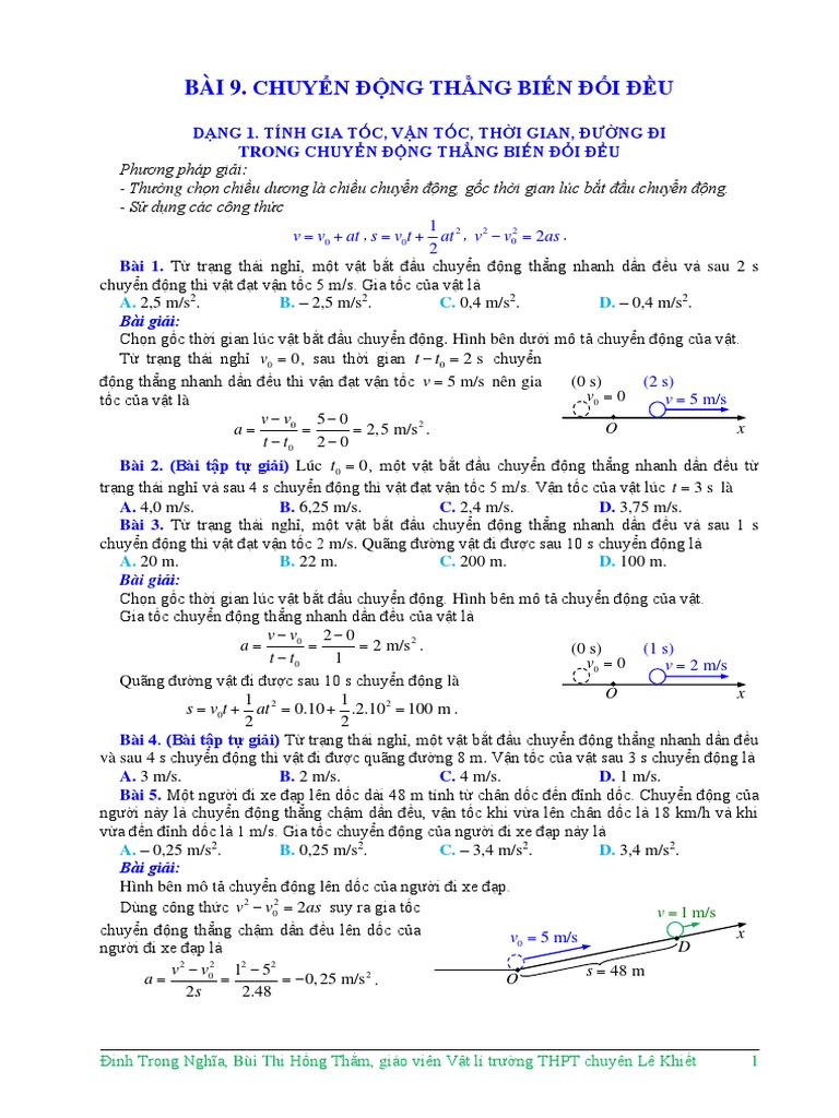 Bai 9. Chuyen Dong Thang Bien Doi Deu | PDF