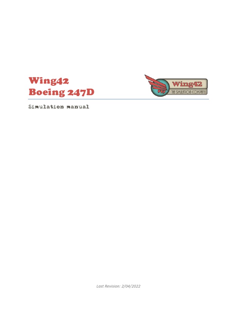 Boeing 247D Simulation Manual | PDF
