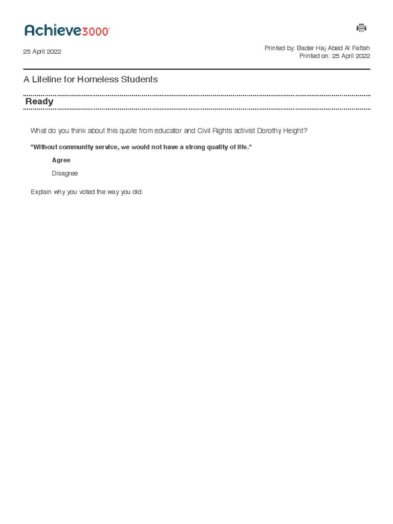 A Lifeline For Homeless Students | PDF