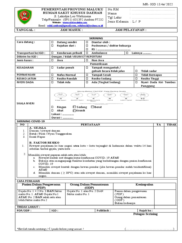 FORMULIR SKRINING DAN TRIASE Hal-13.4 | PDF