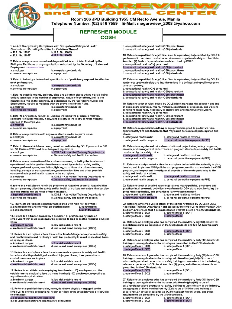 Cosh 1 | Download Free PDF | Occupational Safety And Health | Safety