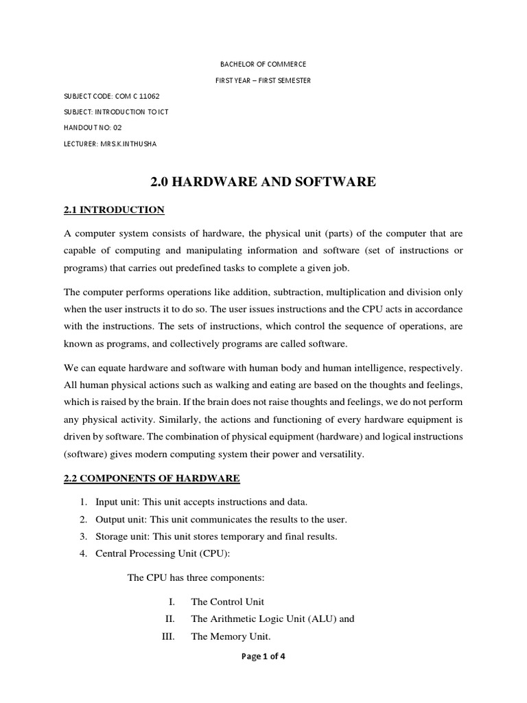 02. SOFTWARE AND HARDWARE | PDF | Software | Graphical User Interfaces