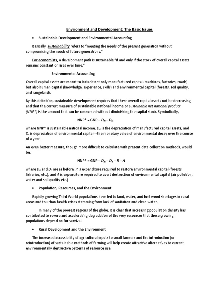 Environment and Development | PDF | Sustainability | Urbanization