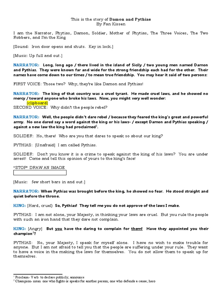 Damon and Pythias | PDF