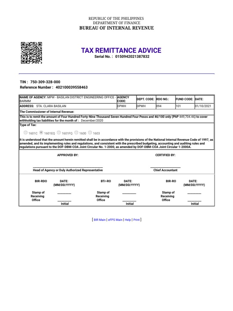 Tra Confirmation Page 1601eq December | PDF | Taxation | Economies