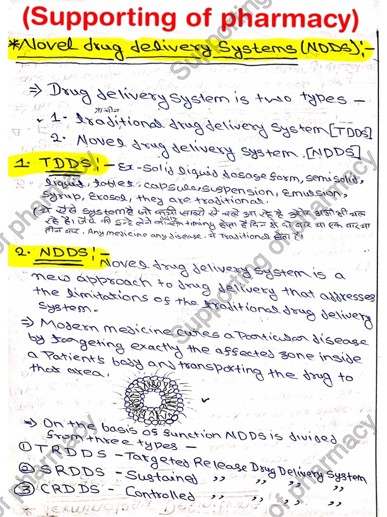 NDDS (Unit-1) by Supporting of Pharmacy | PDF