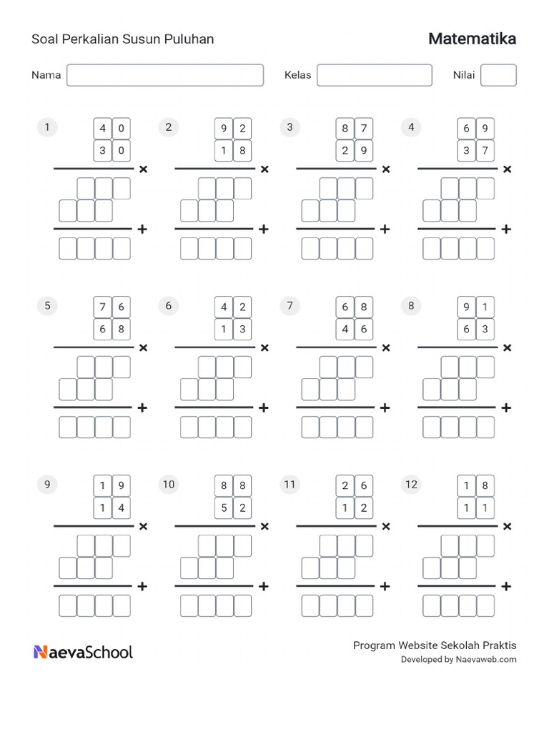 Matematika Perkalian Susun Puluhan 1661477689 | PDF