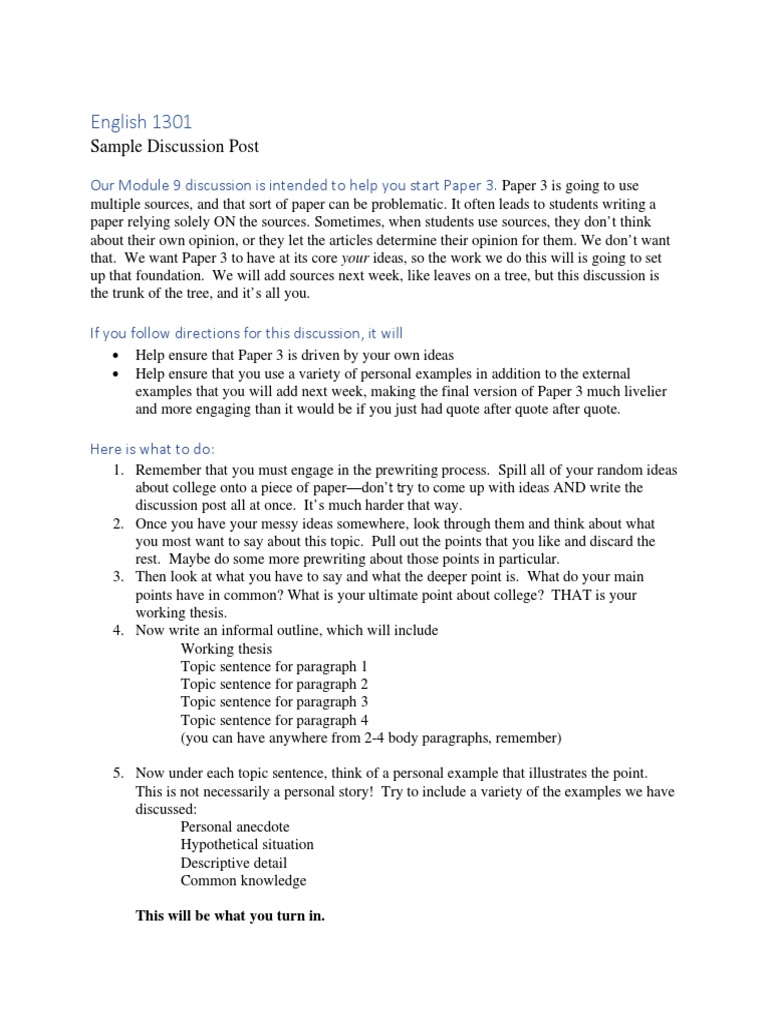 Sample Module 9 Discussion | PDF