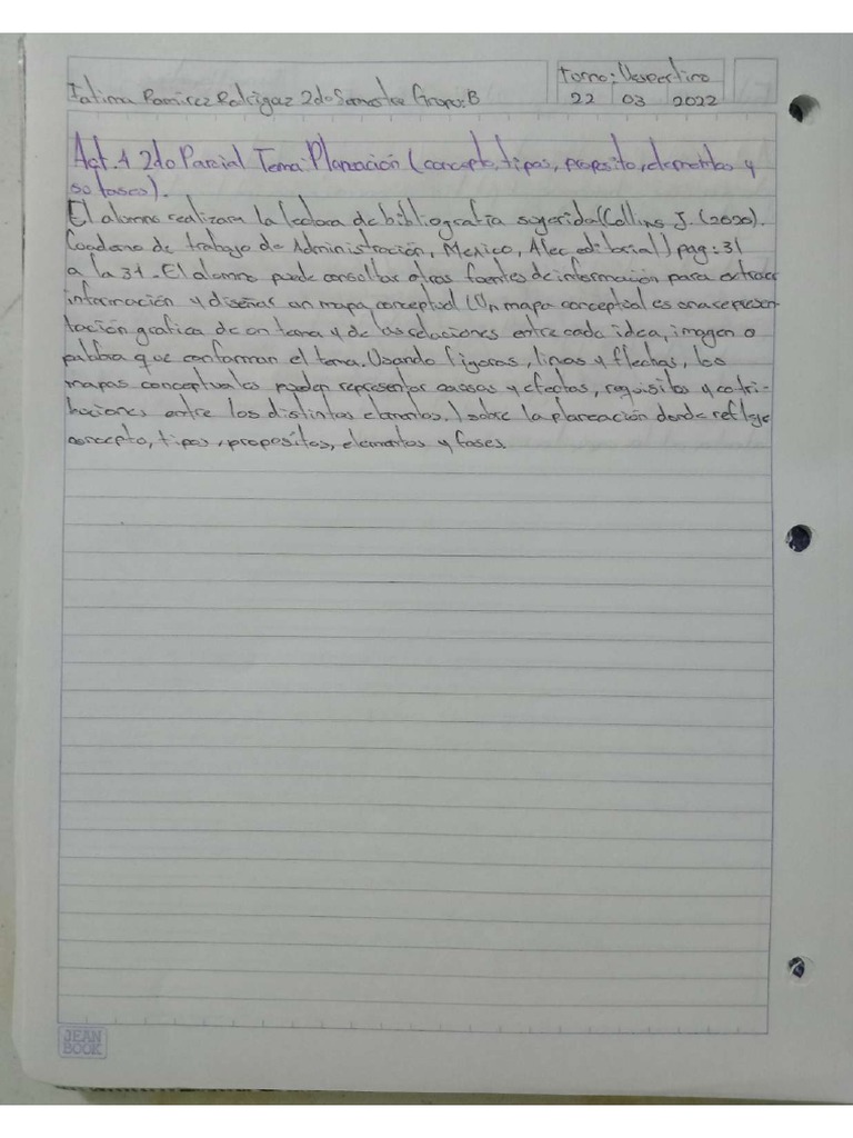 Act 4 Planeacion 2do Parcial | PDF