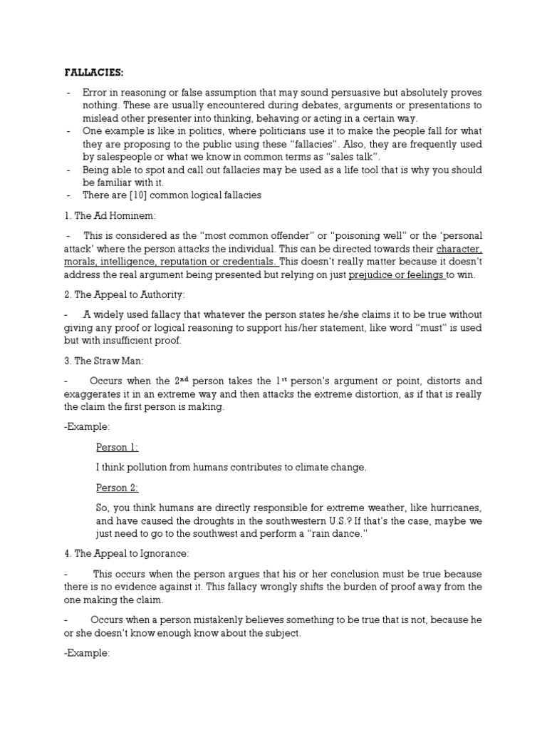Logical Fallacies | PDF | Fallacy | Philosophical Theories