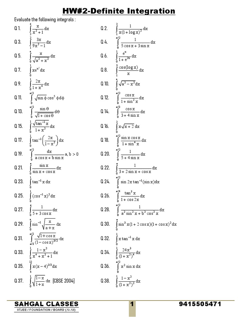HW-2-Definite Integration - 26230827 | PDF