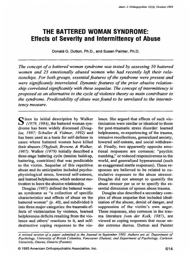 The Relationship Between Intermittent Abuse, Power Differentials, and ...