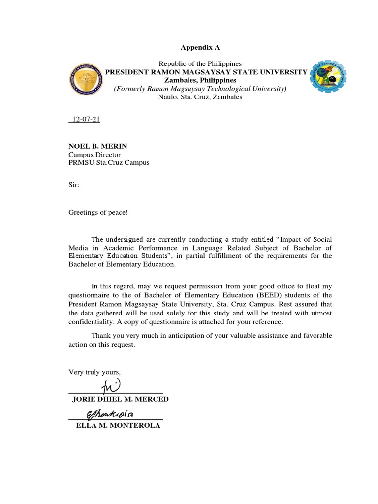 APPENDIX A Letter of Request | PDF