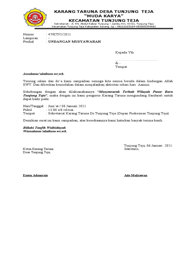 Surat Undangan Ormas | PDF