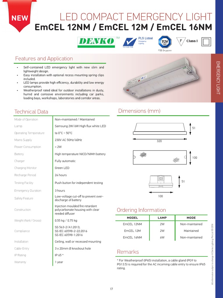 Denko EmCEL 12NM EmCEL 12M EmCEL 16NM | PDF | Lighting | Battery Charger
