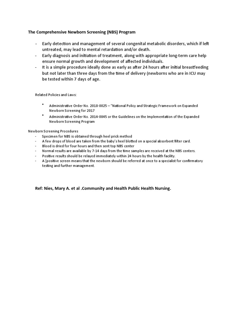 Newborn Screening | PDF | Health Sciences | Endocrine System