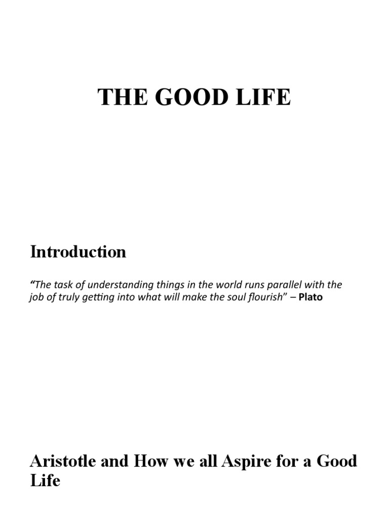 Lesson 3. The Good Life | PDF | Science & Mathematics