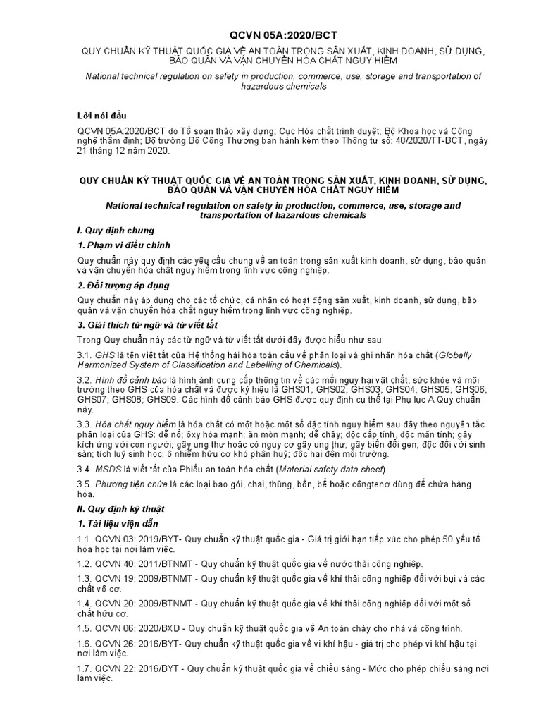 QCVN05A 2020 BCT M 918883 | PDF