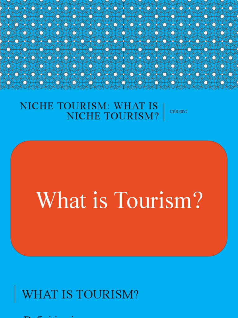 Unit 1 - What Is Niche Tourism Lecture | PDF