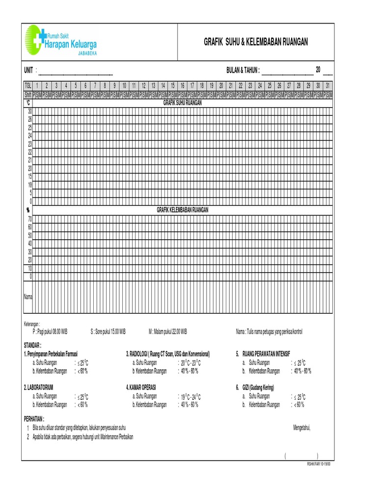 Far Form 10 - Formulir Grafik Suhu Farmasi (Ruangan) | PDF