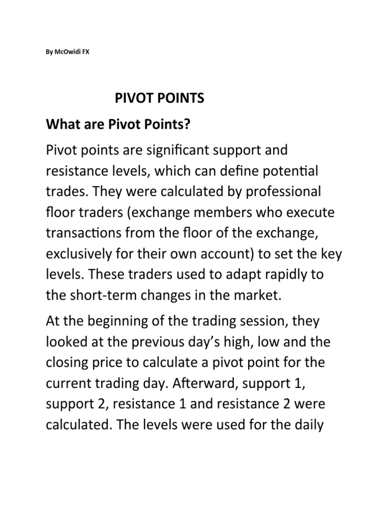 Pivot Points | PDF Pivot Points | PDF