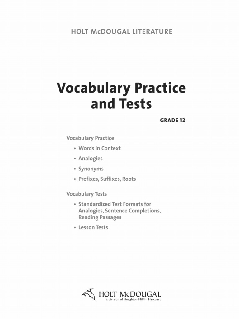 Vocabulary Practice and Tests G12 | PDF