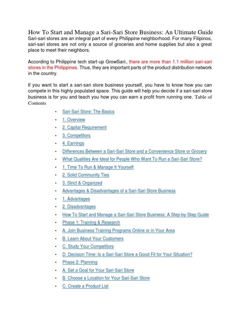 How To Start and Manage A Sari-Sari Store Business An Ultimate Guide ...