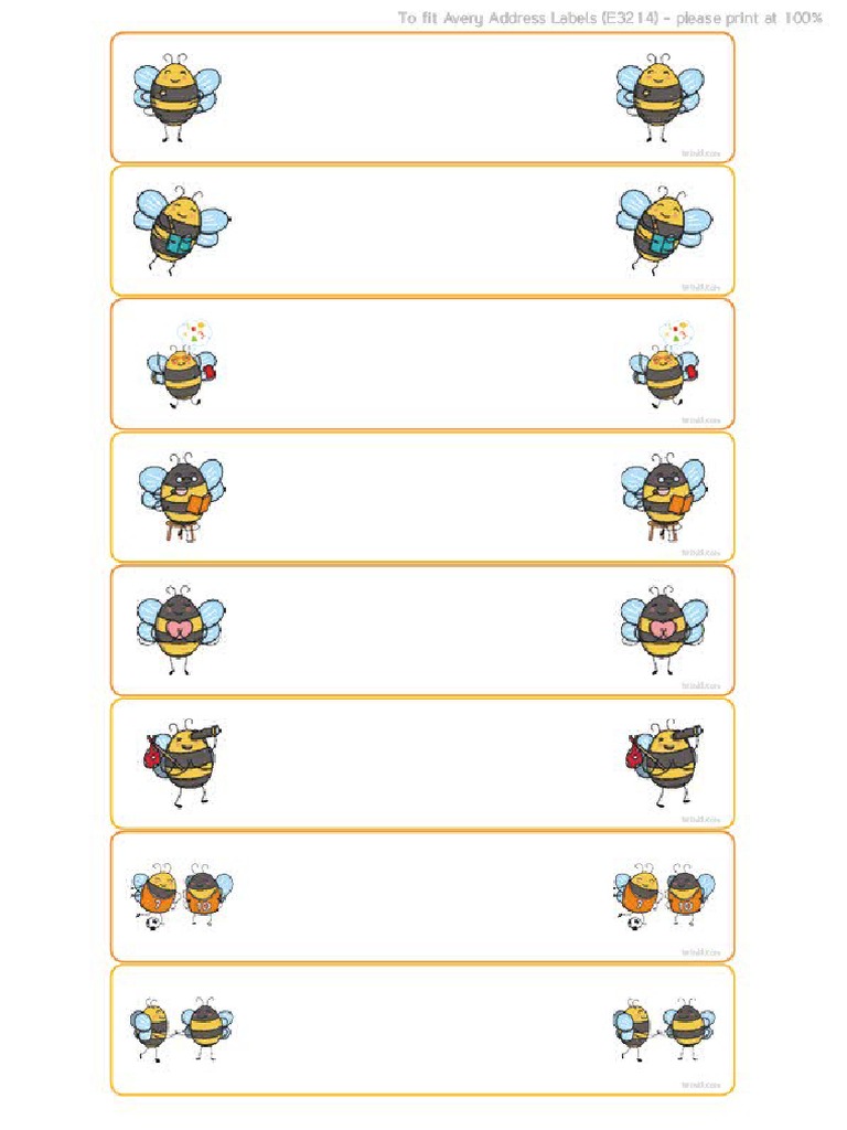 Clasa Albinutelor Etichete Editabile | PDF