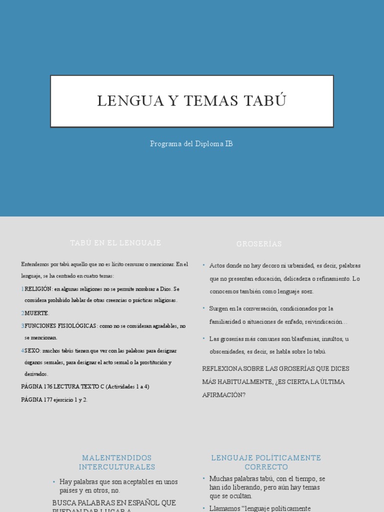 Lengua y Temas Tabú | PDF | Blasfemia
