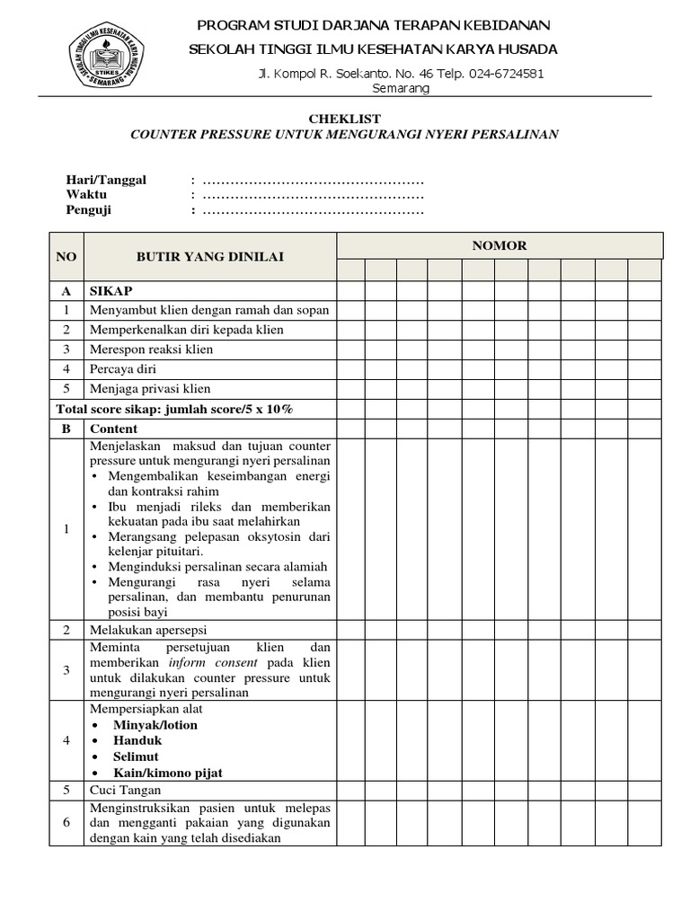 Counter Pressure untuk Nyeri Persalinan | PDF | Karier & Perkembangan ...
