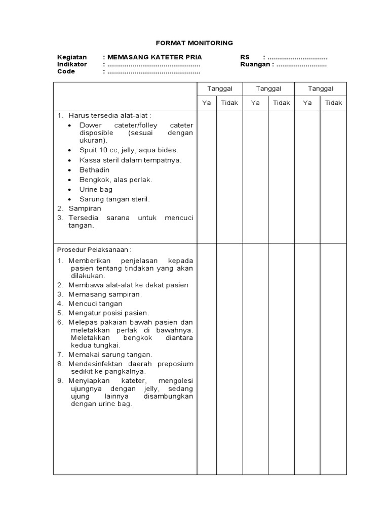Contoh FORMAT MONITORING | PDF
