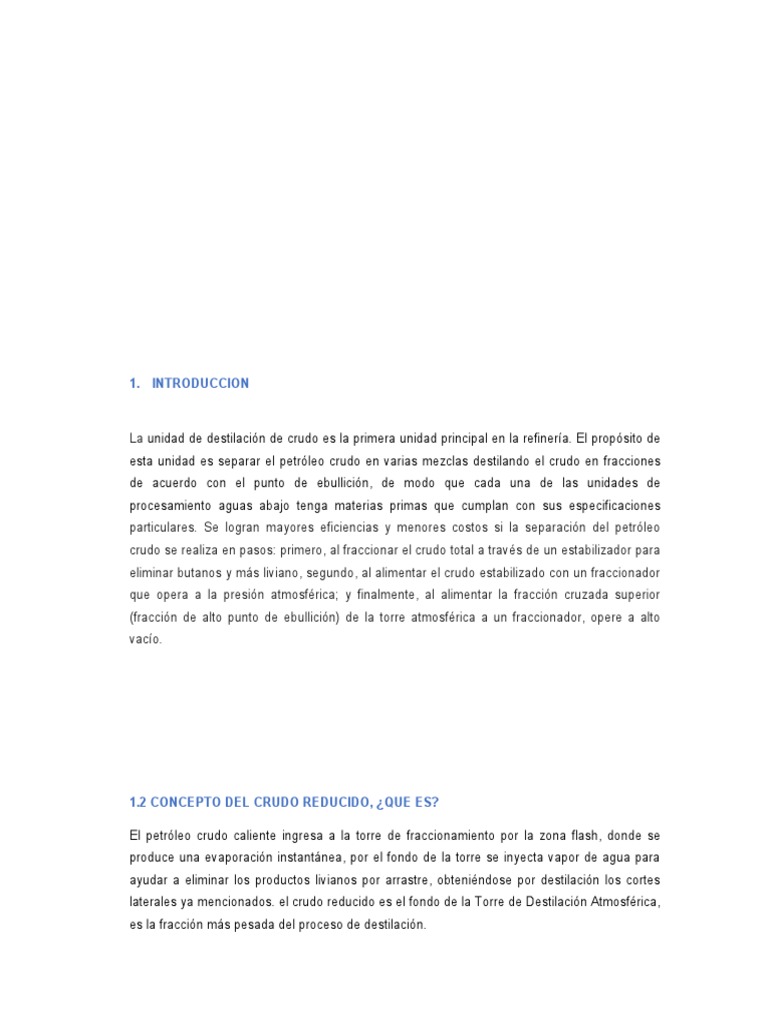 Proceso de Refinación y Crudo Reducido | PDF | Refinería de petróleo ...