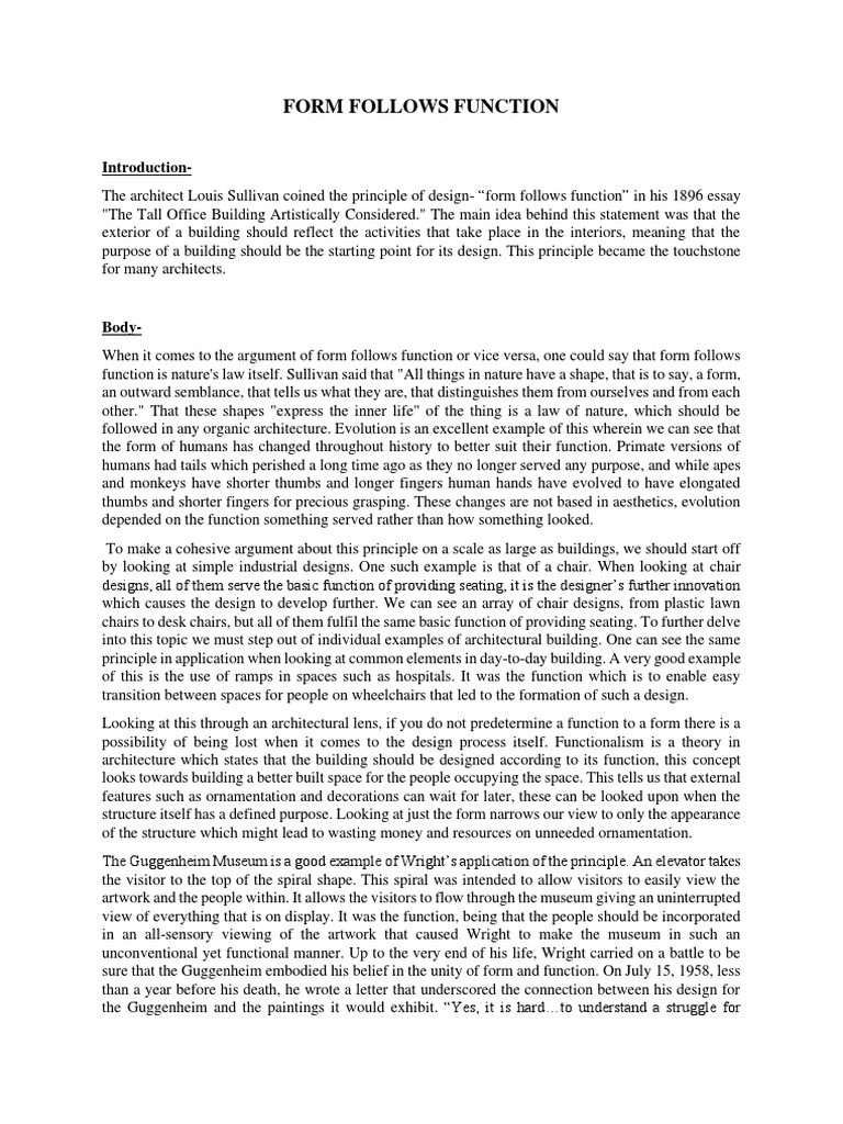 Form Follows Function | PDF