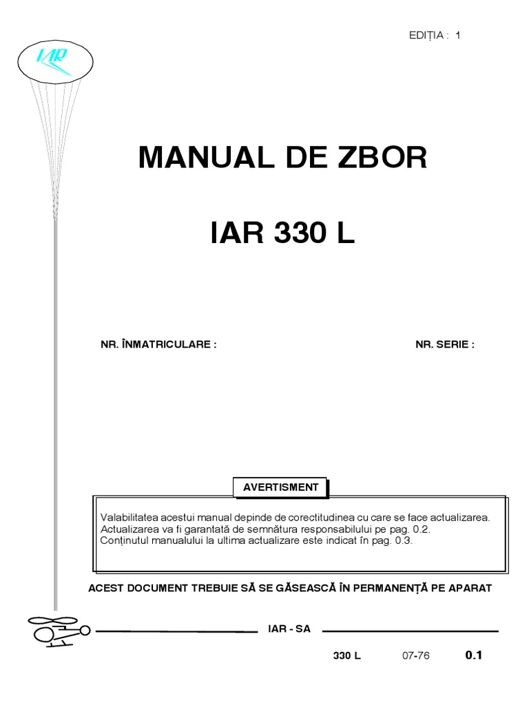 Manual Zbor Standard Ro Rev6 | PDF