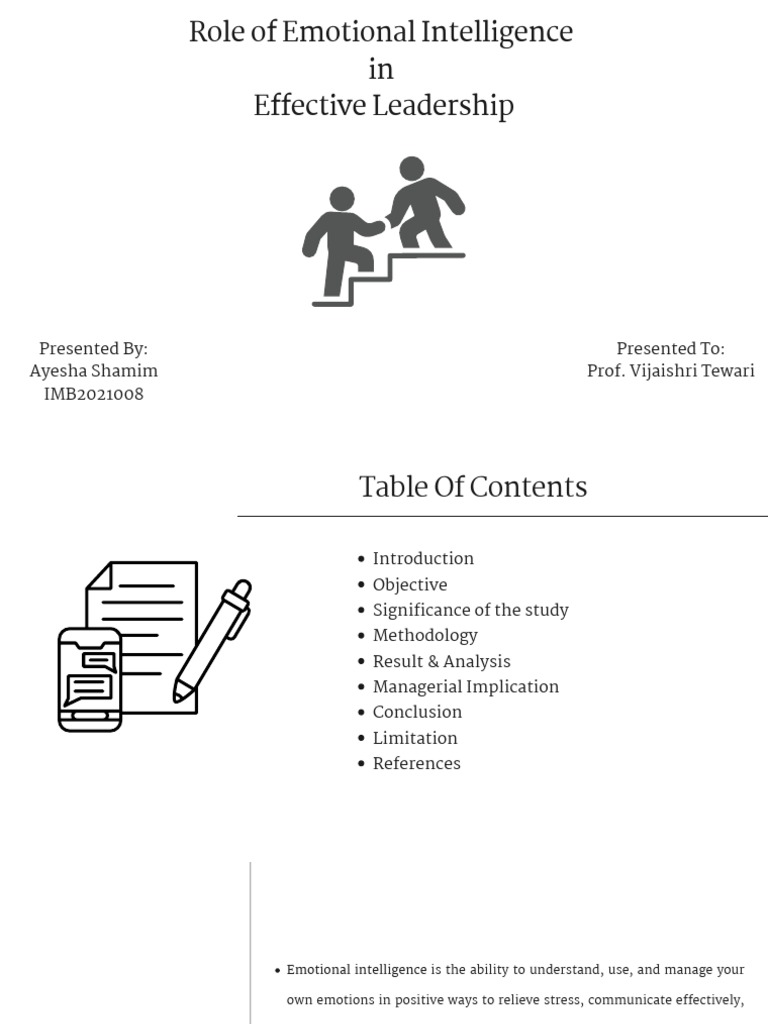 Role of Emotional Intelligence in Effective Leadership | PDF ...