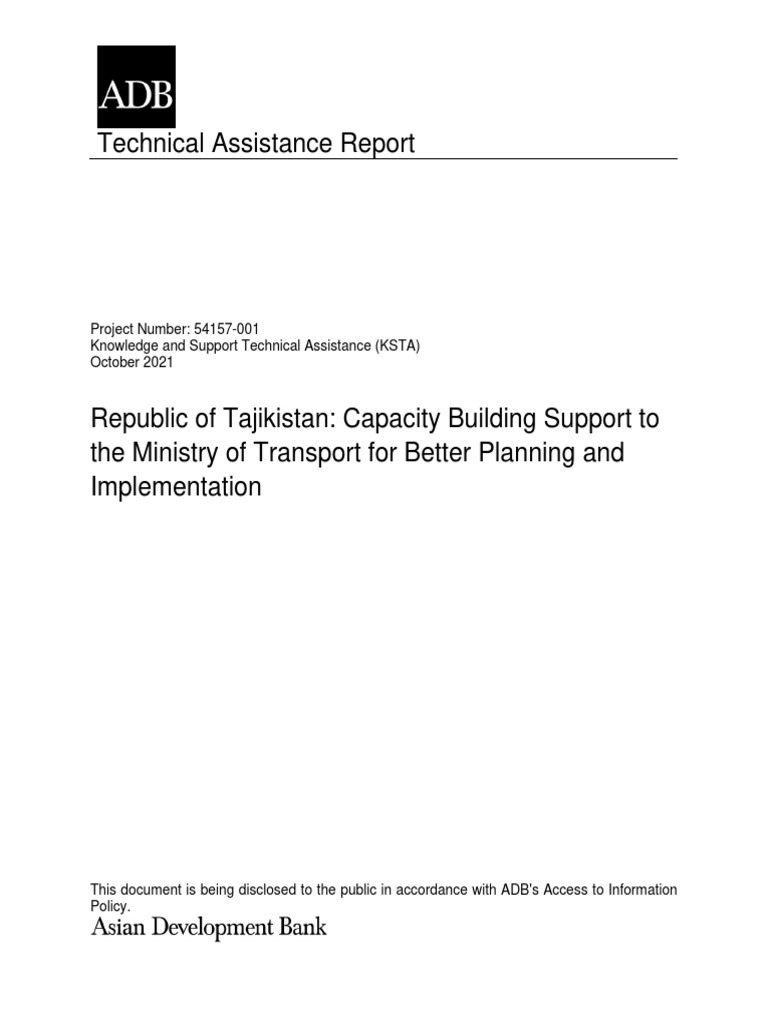 Technical Assistance Report-By ADB - Organized | PDF | Asian ...