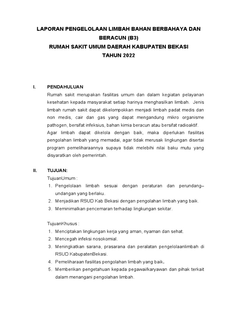 Laporan Program Limbah B3 | PDF