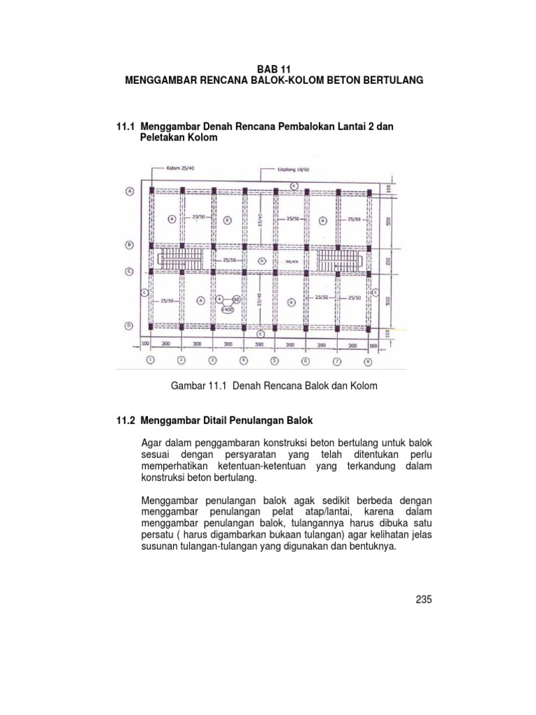 Rencana Gambar Balok dan Kolom Beton | PDF | Teknologi & Rekayasa