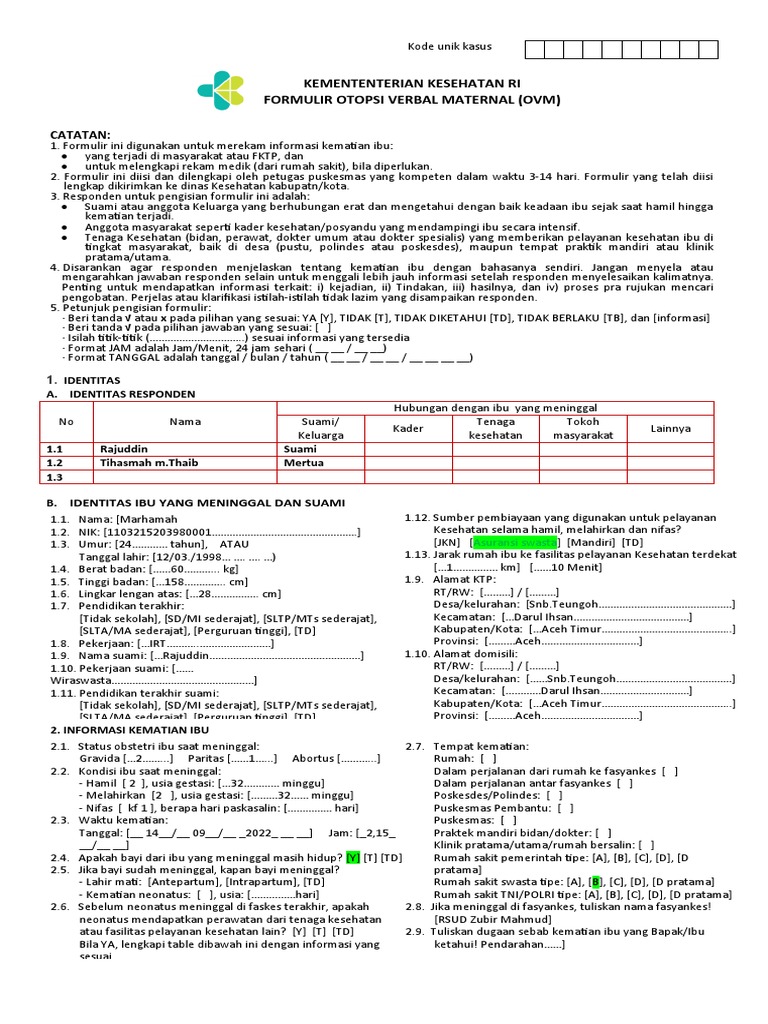 Form Ovm Final | PDF