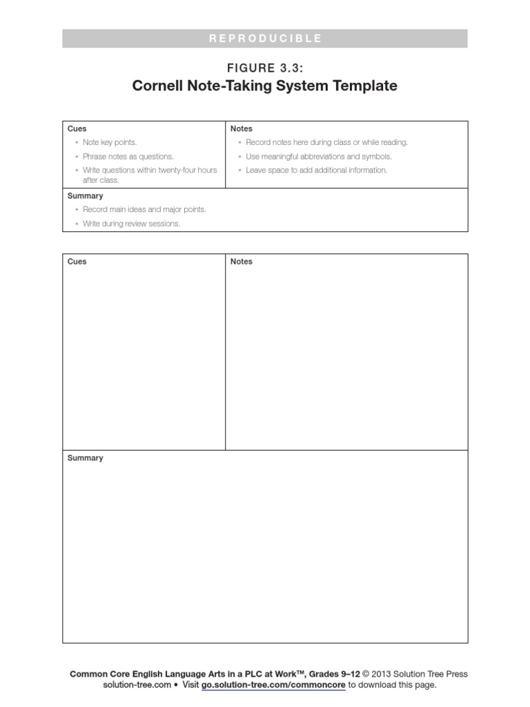 Cornell Notetaking Template 05 | PDF
