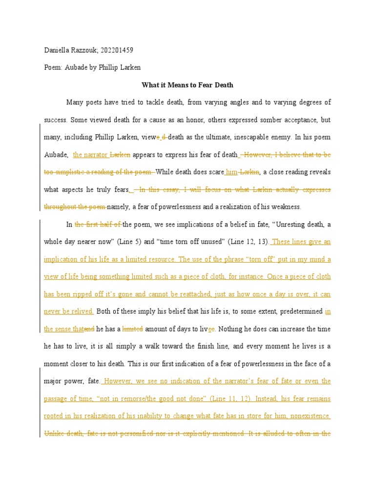 Close Reading Draft | PDF | Poetry | Death