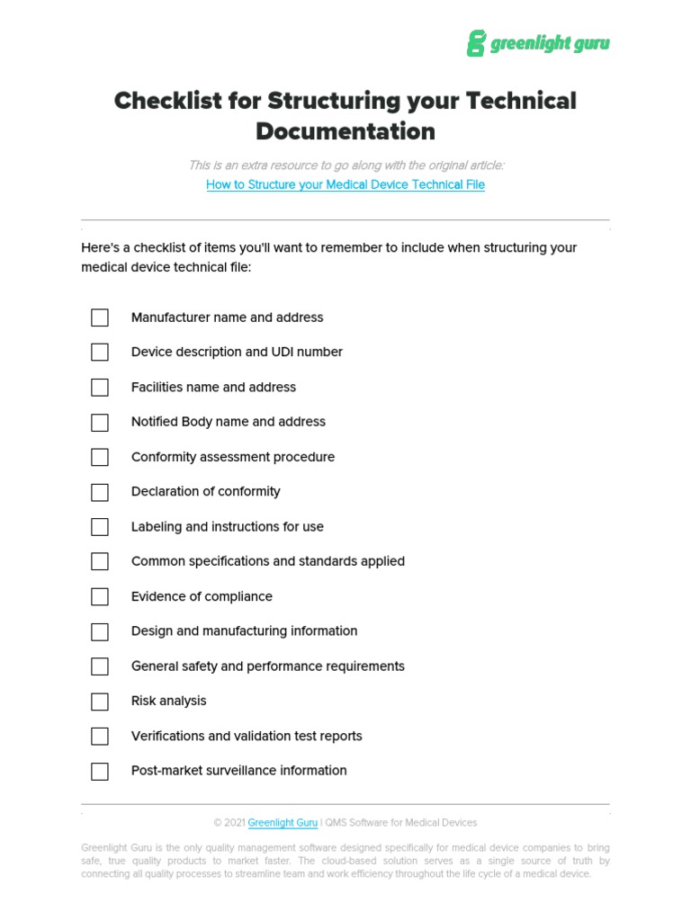 Checklist For Structuring Your Technical Documentation | PDF