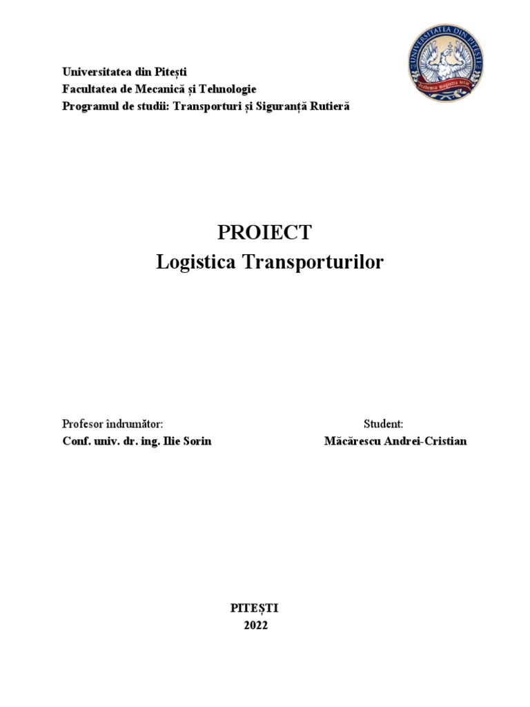 Proiect Logistica Trans | PDF