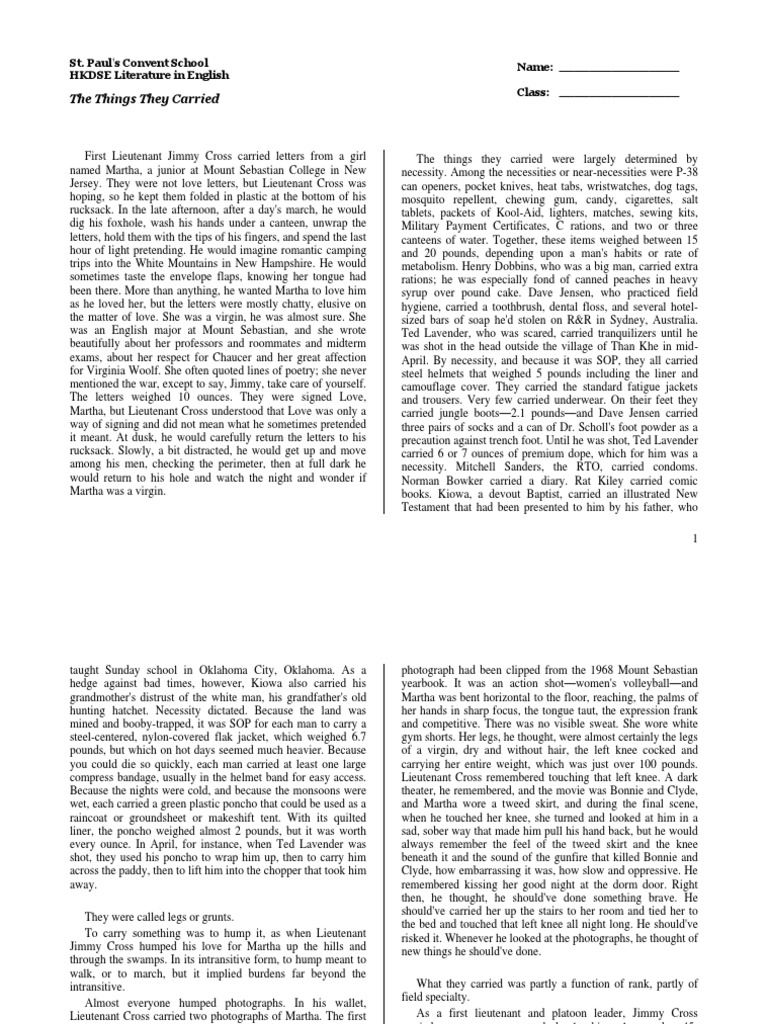 The Things They Carried | PDF