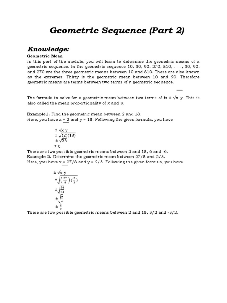 Geometric Sequence | PDF