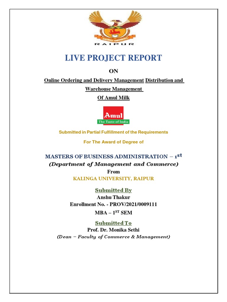 Anshu Thakur (Amul Project) | PDF